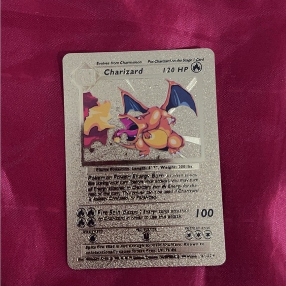 Pokemon | Other | Charizard Pokmon Card With Gold Background | Poshmark